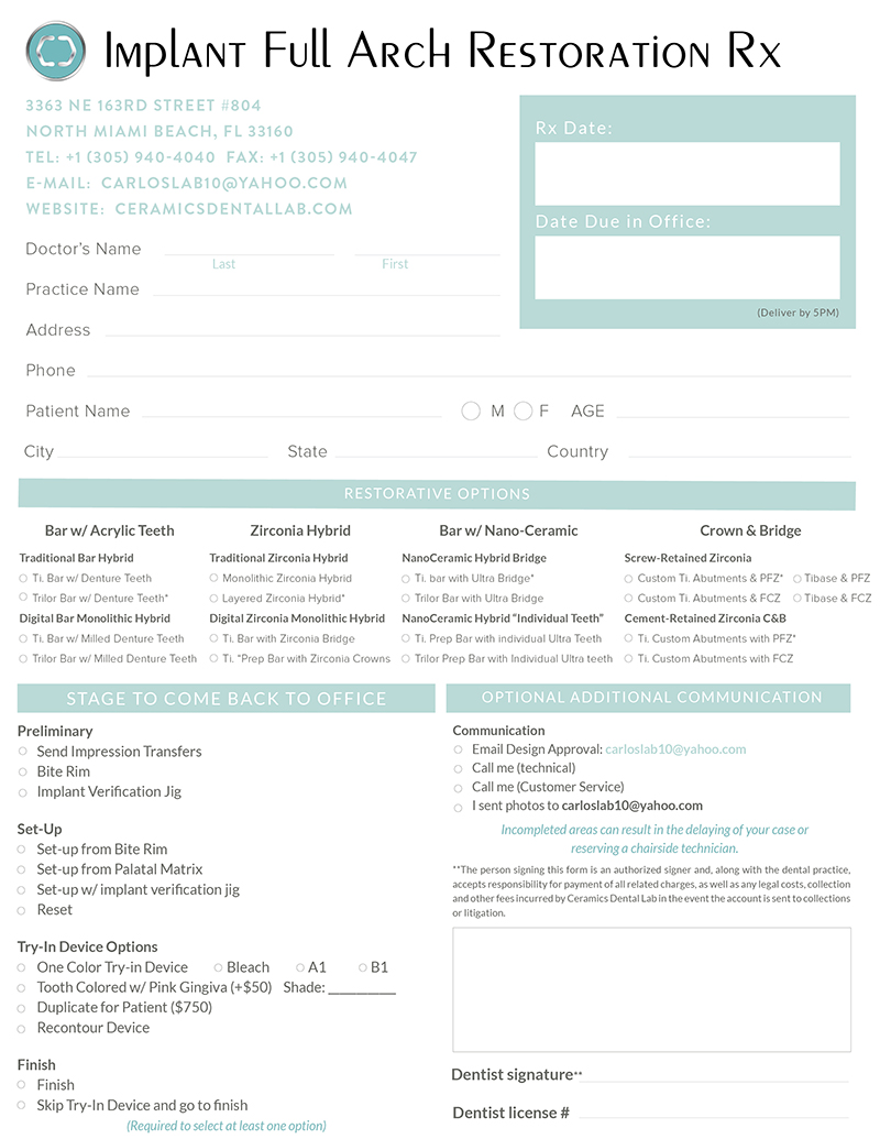 Send A Case – Ceramics Dental Lab North Miami Beach